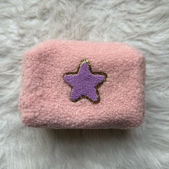 Hand Crafted | Bags | Handmade Fuzzy Star Patch Cosmetic Toiletry Pouch ...